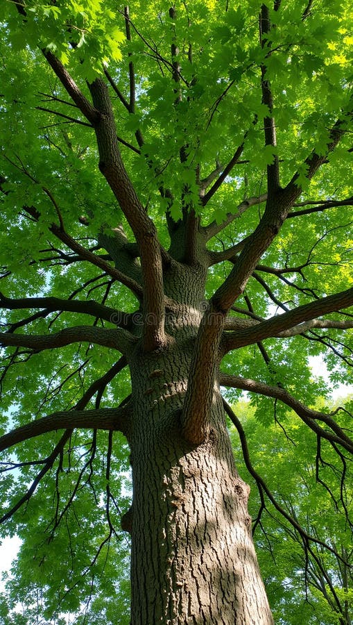 Majestic Elm Tree with Broad Crown Textured Bark and Dense Canopy for ...
