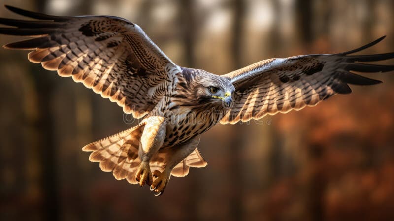 Majestic Falcon Soaring through Forest: Stunning 8k Backlit Hdr Uhd ...