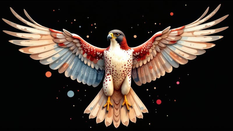 Majestic Falcon with Wings Spread Wide Stock Illustration ...