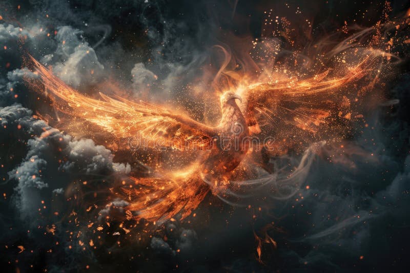 Fire bird in flight stock image. Image of warm, wildlife - 376810029