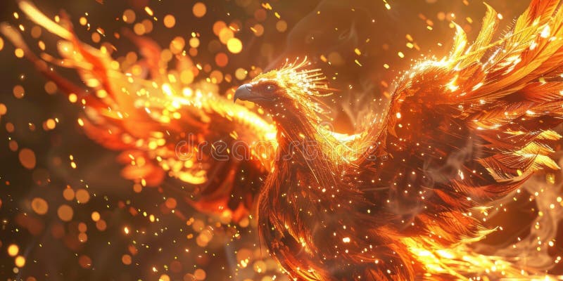 Firebird in flight stock photo. Image of generated, blaze - 382769750