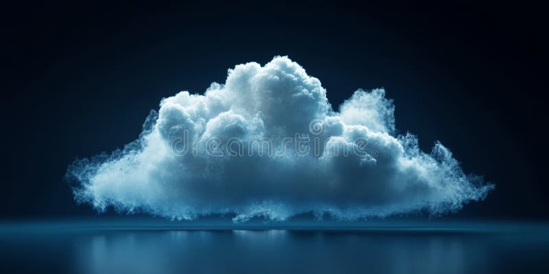 Majestic Fluffy Cloud Floating in Tranquil Blue Sky - Serene and ...