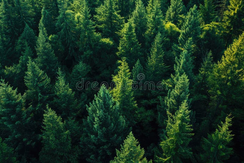 Majestic Forest Canopy with Large Group of Trees Stock Illustration ...
