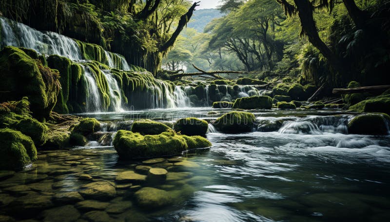 Majestic Forest, Flowing Water, Tropical Rainforest, Tranquil Scene ...