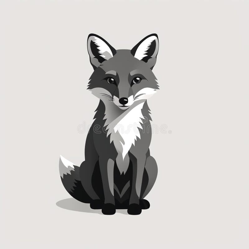 Majestic Fox Icon in Monochrome Vector Art Stock Illustration ...