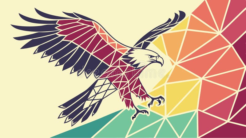 Majestic Geometric Eagle Abstract Motion Art, Vector Design Generative ...
