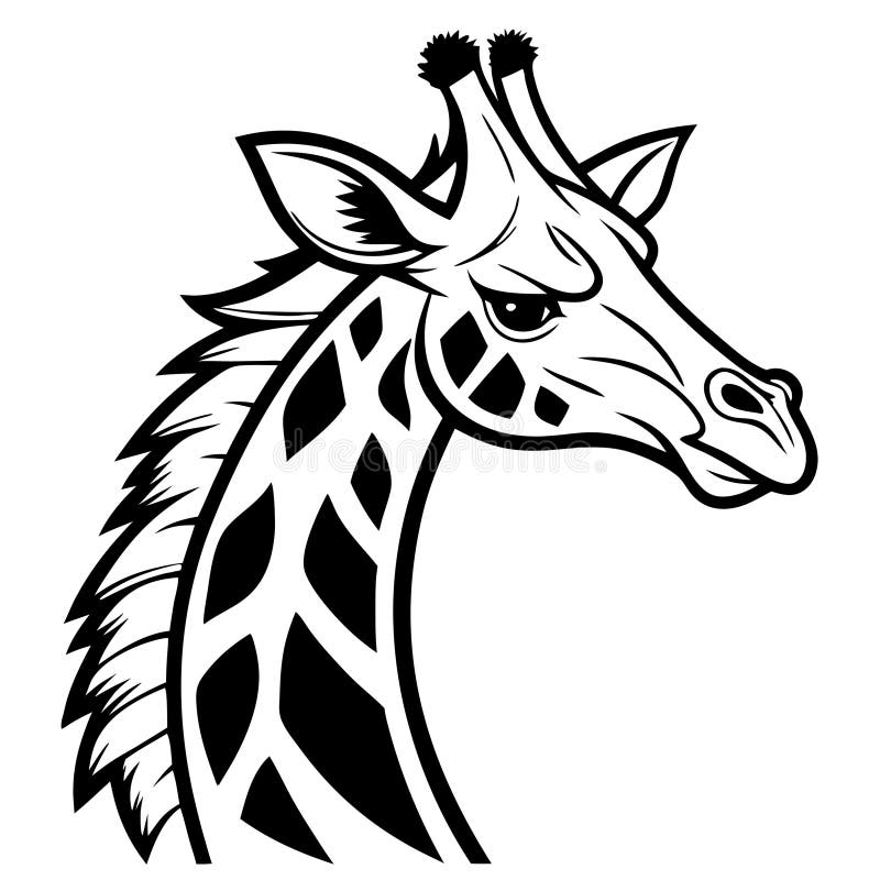 Majestic Giraffe Head Vector Illustration for Nature Themed Designs and ...