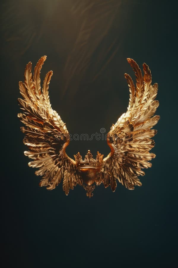 A Majestic Gold Statue of a Bird with Wings. Perfect for Interior ...