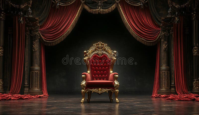 Majestic Gold Throne in Regal Theater Setting High Quality Image Stock ...