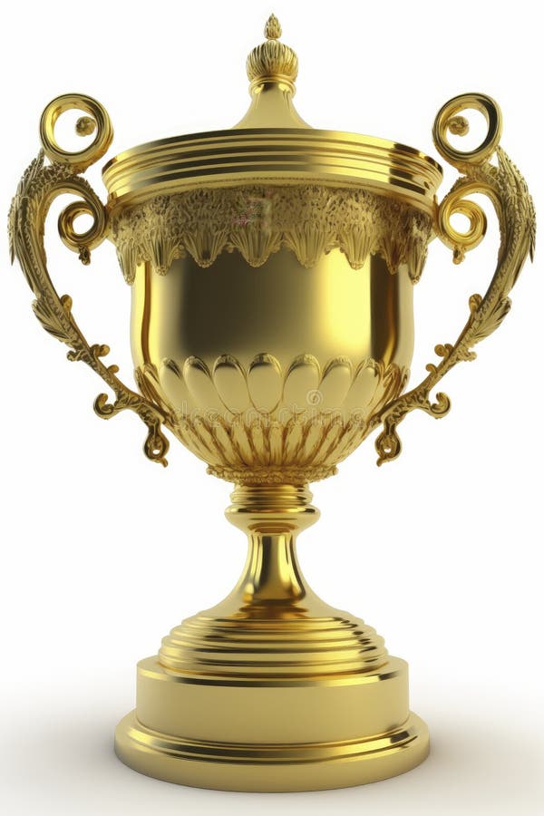 Majestic Golden Trophy Cup on White Background for Awards and ...