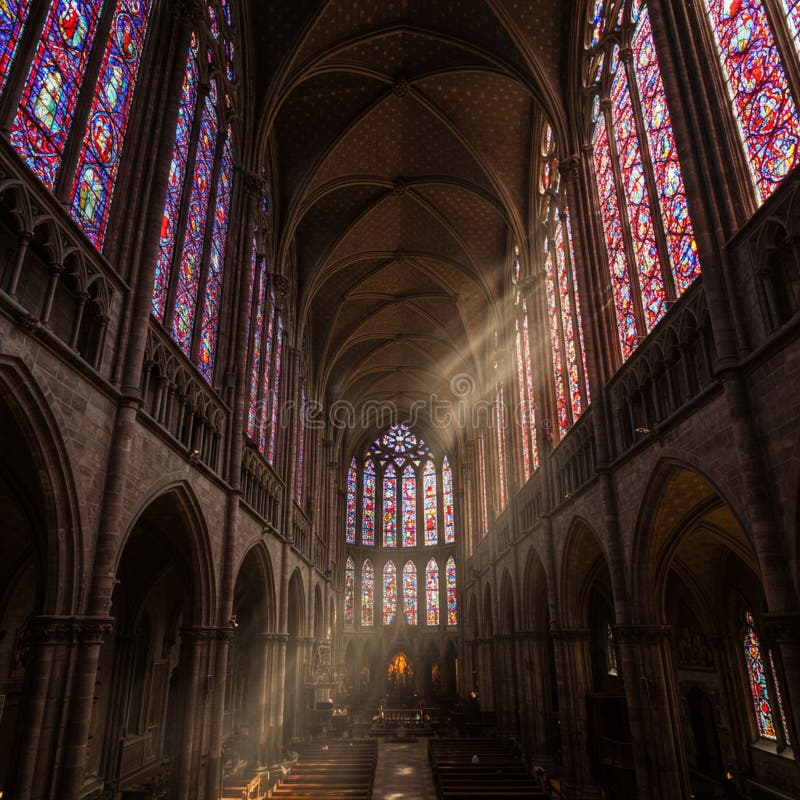 Majestic Gothic Cathedral Interior Features Soaring Pointed Arches and ...