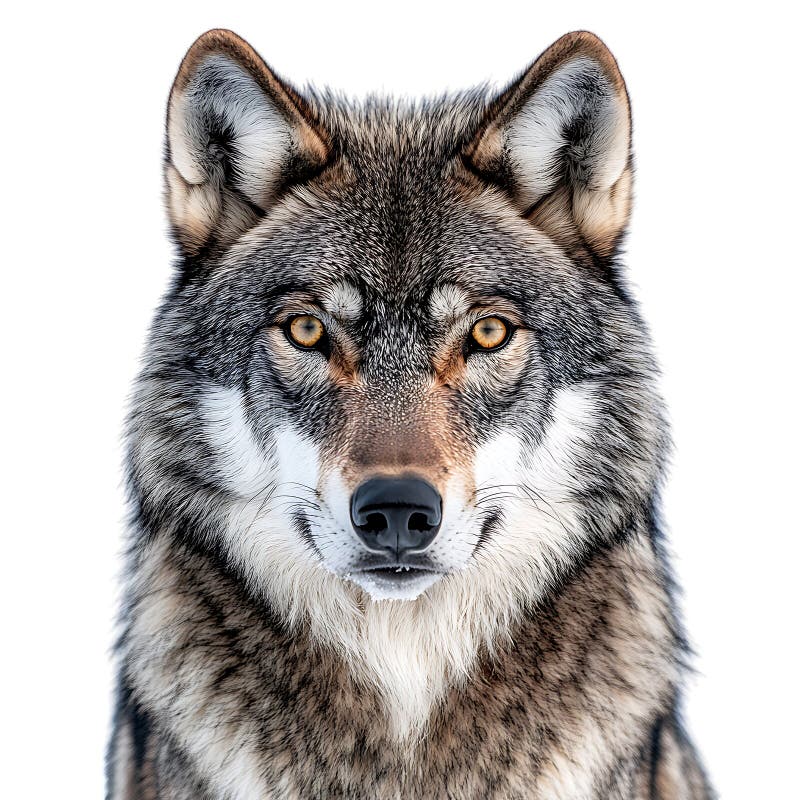 Majestic Gray Wolf Portrait Stock Illustration - Illustration of ...
