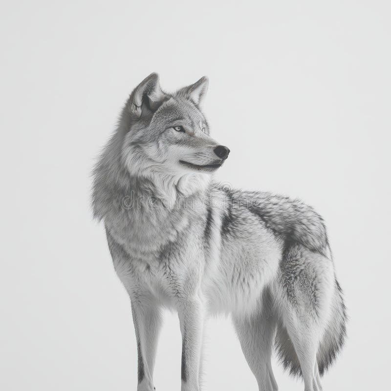 Majestic Gray Wolf in Winter Wonderland Stock Illustration ...