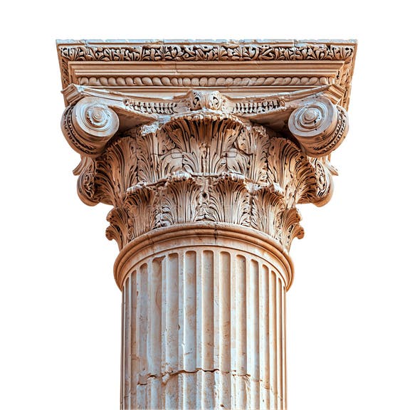 Majestic Greek Column: Architectural Design Element Ionic Stock Illustration - Illustration of ...