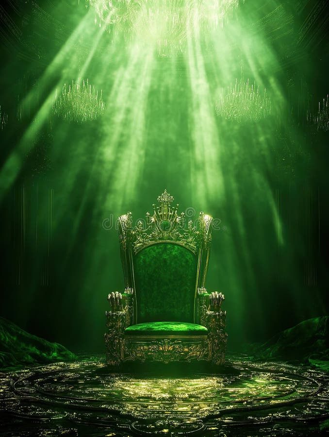 Majestic Green Throne in Mystical Light Stock Image - Image of ...