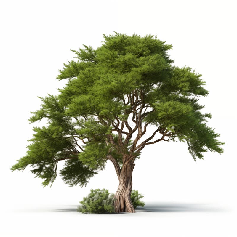 Majestic Green Tree with Sprawling Branches and Lush Foliage on a White ...