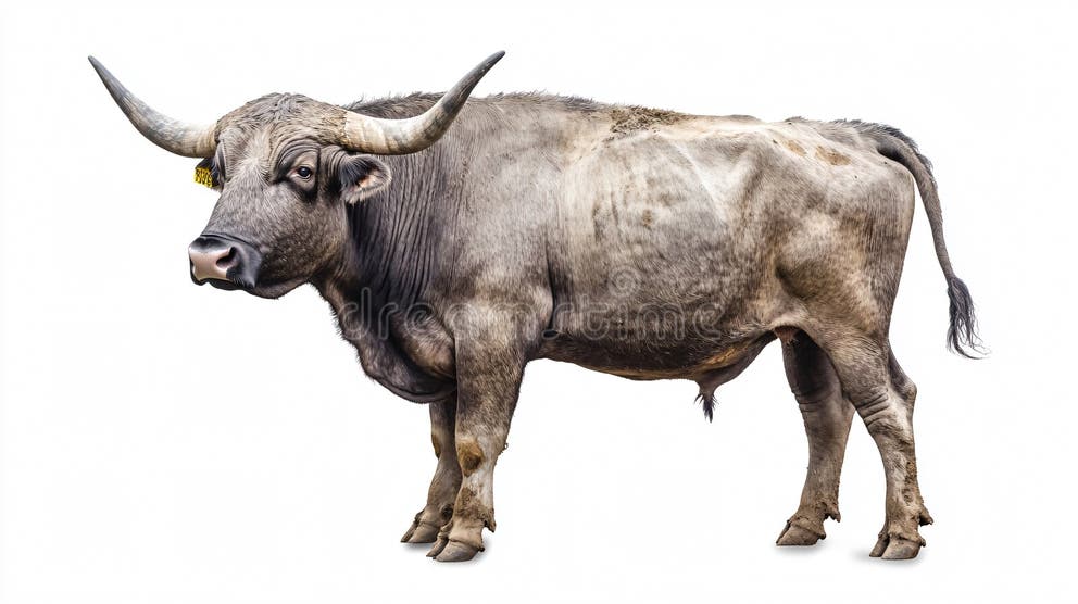 Majestic Grey Giant Ox - Draft Animal for Work Stock Image - Image of ...