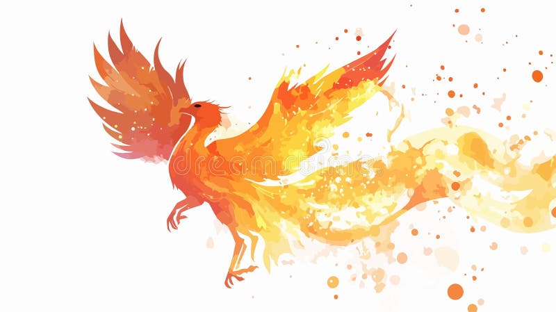 Majestic Hand Drawn Phoenix Silhouette Vector Illustration Stock Vector ...
