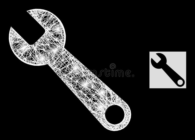 Majestic Hatched Mesh Spanner with Lightspots Stock Vector ...