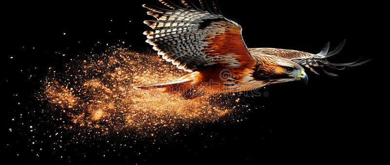 A Majestic Hawk in Flight Forms a Striking Silhouette with a Background ...