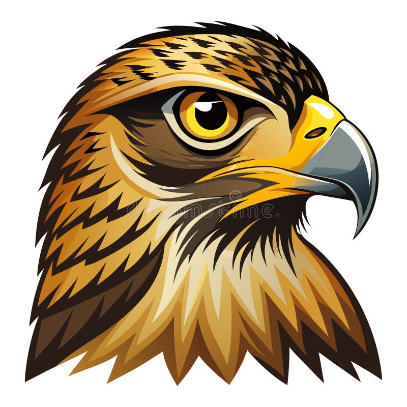 Majestic Hawk Head Vector Art Stock Illustration - Illustration of ...