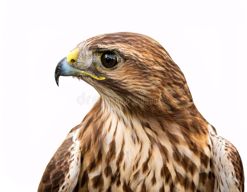 A Majestic Hawk with a Piercing Gaze, Showcasing Its Intricate Feather ...