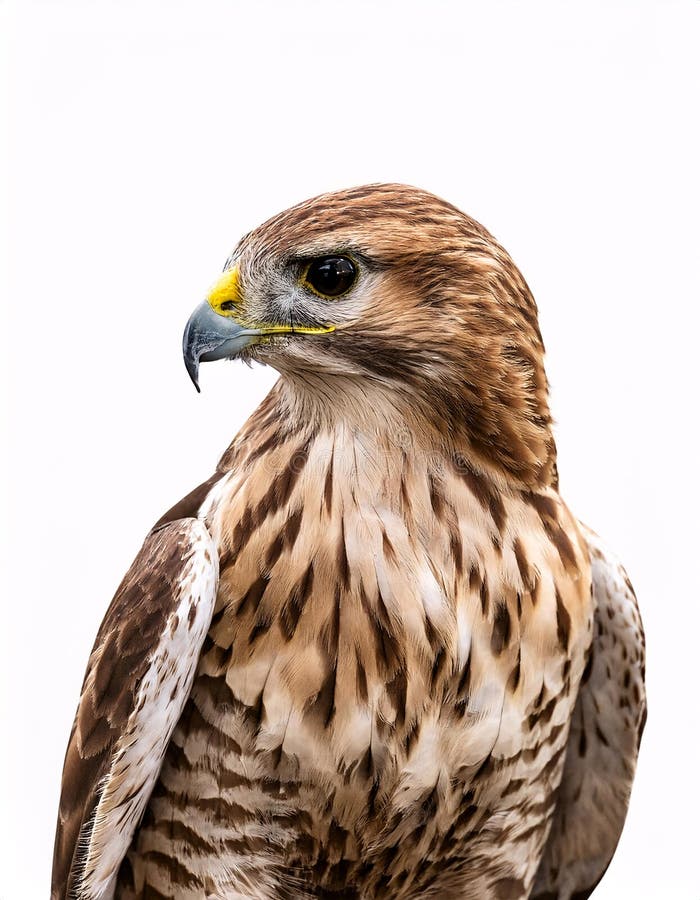 A Majestic Hawk with a Piercing Gaze, Showcasing Its Intricate Feather ...