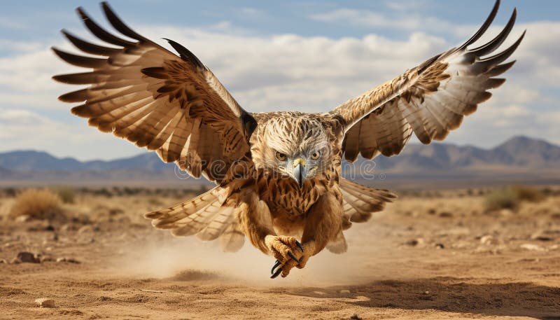 Majestic Hawk Soars, Spreading Wings, Embracing Freedom in Nature ...