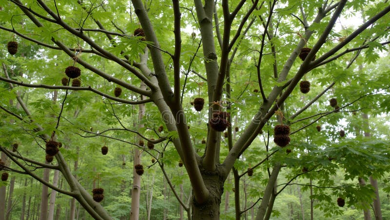 Majestic Hazel Tree with Multiple Trunks Broad Fuzzy Leaves and ...