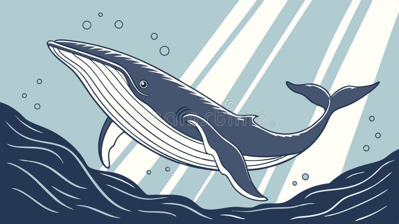 Majestic Humpback Whale Breaching from Ocean, Vector Design Generative ...