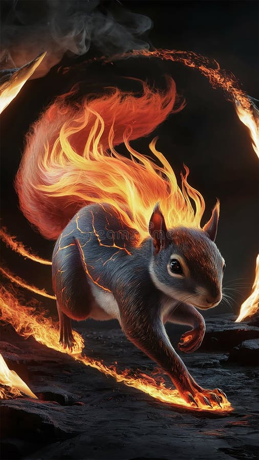 A Majestic Hybrid Creature, Blending the Form of a Squirrel with the ...