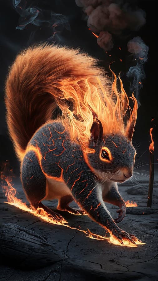 A Majestic Hybrid Creature, Blending the Form of a Squirrel with the ...