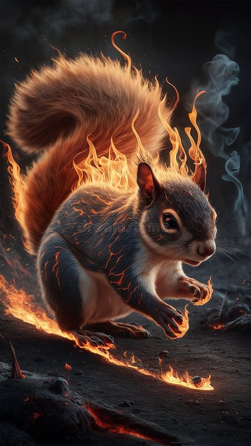 A Majestic Hybrid Creature, Blending the Form of a Squirrel with the ...