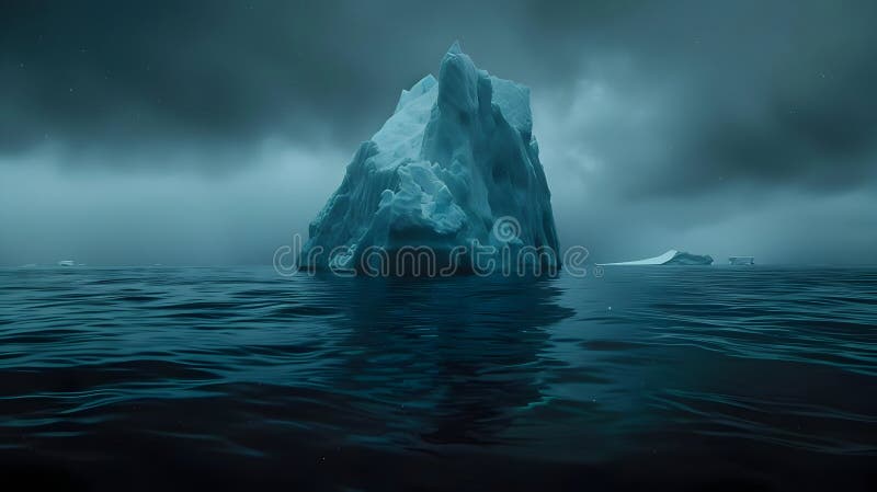 Majestic Iceberg in Dark Ocean: a Realistic Image Stock Illustration ...