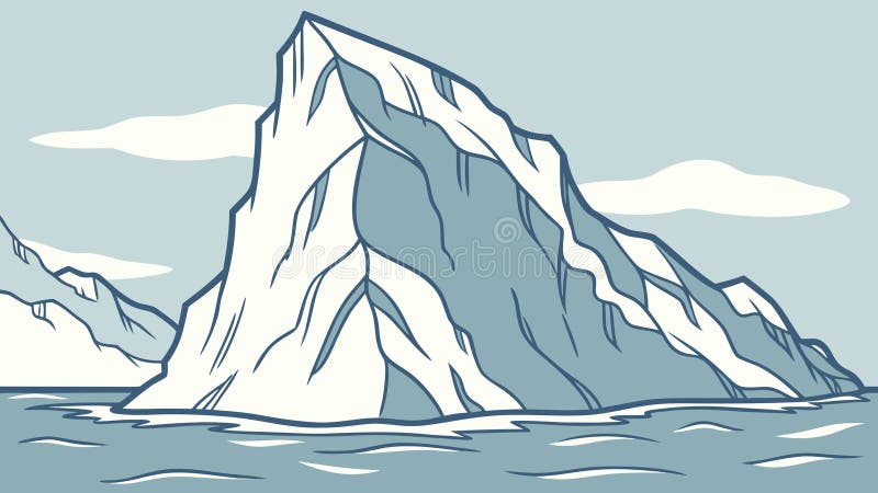 Majestic Iceberg Floating in Arctic Ocean Water Vector Design, Vector ...