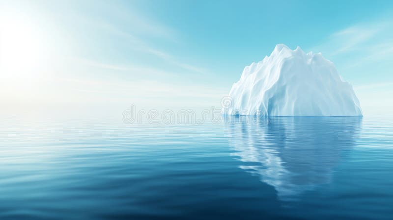 Majestic Iceberg Floating in Calm, Reflective Arctic Waters, with Sharp ...