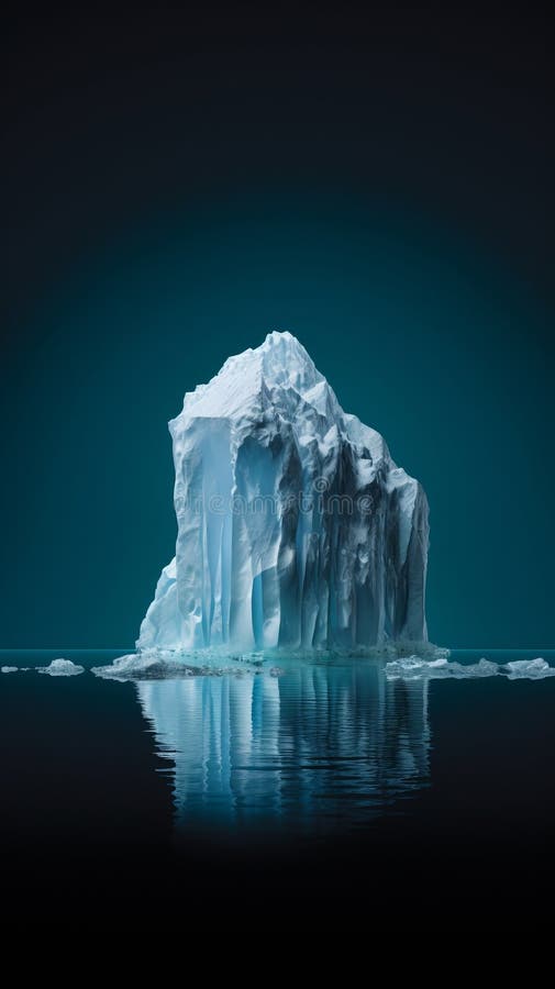 A Majestic Iceberg Floating in the Ocean at Night Stock Image - Image ...