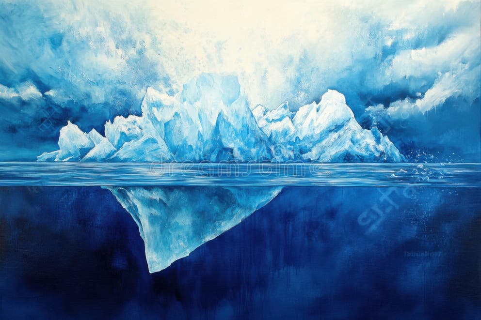 Majestic Iceberg Over Water Stock Image - Image of beauty, artwork ...