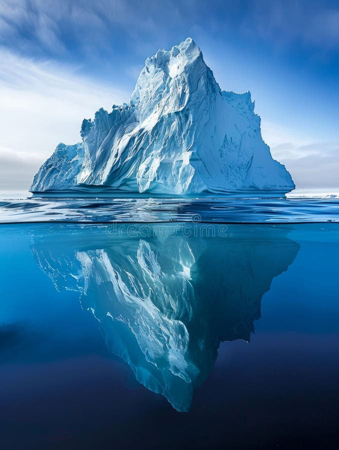 Majestic Iceberg Reflection in Arctic Waters. Generative Ai Stock ...