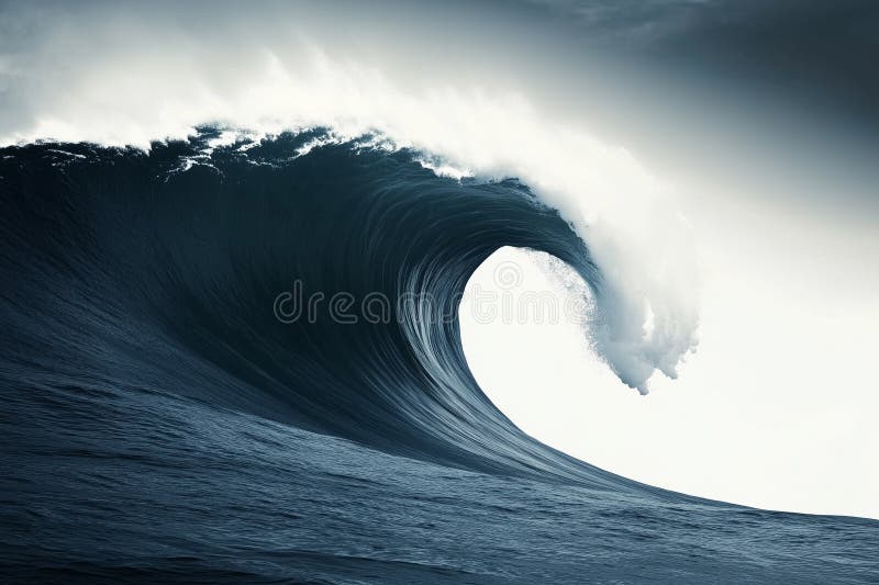 Majestic Isolated Ocean Wave Curling on a White Background with ...