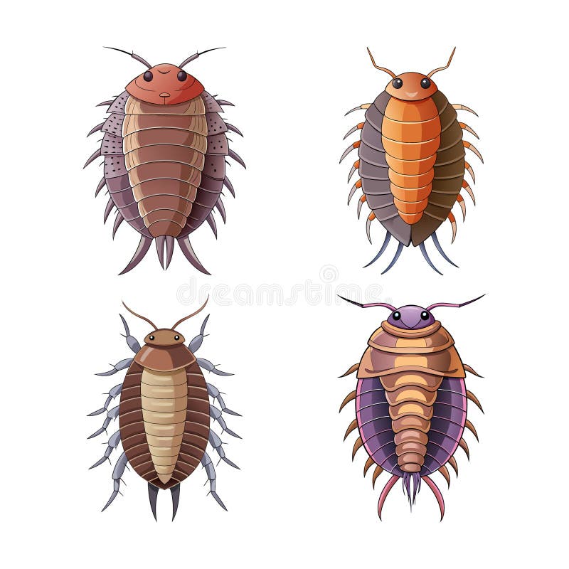 Majestic Isopod Color Illustration Stock Vector - Illustration of hand ...