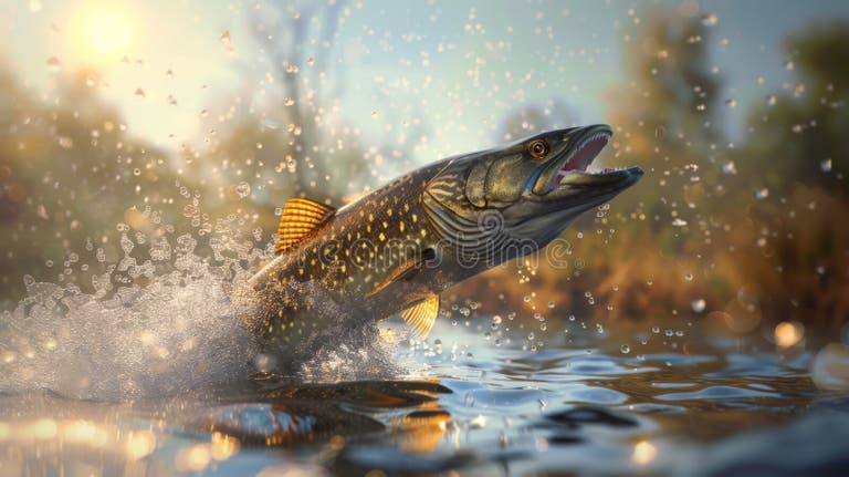 A Majestic Leaping Fish.AI Generated Image Stock Photo - Image of ...