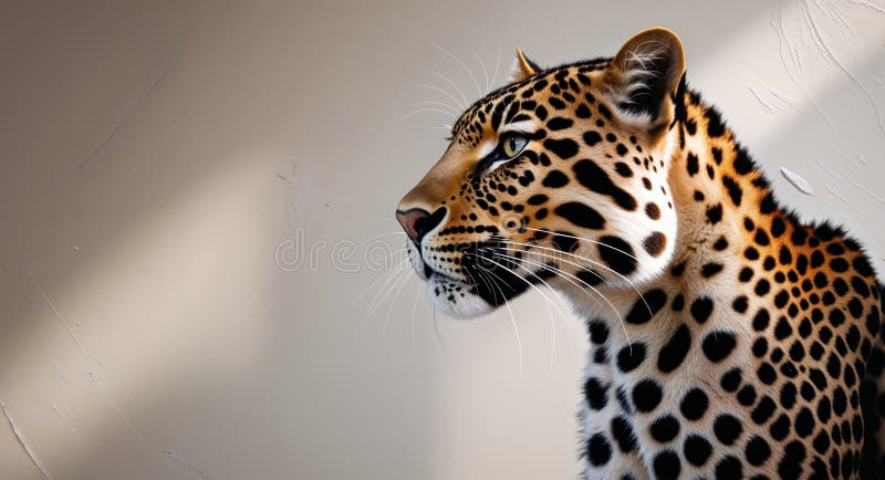 Majestic Leopard Profile Striking Pose Wild Cat Beauty Stock Photo ...