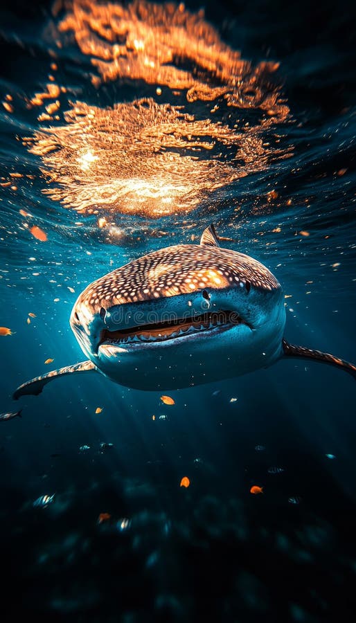 Majestic Leopard Shark Glides Beneath the Surface, Enigmatic Underwater ...