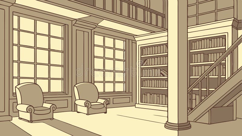 Majestic Library Interior with Towering Bookshelves, Knowledge and ...