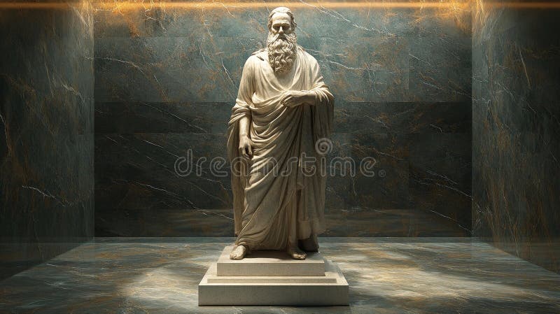 Ancient Greek Marble Statue in Luxurious Stone Hall Generative AI Stock ...