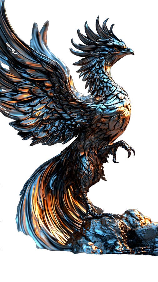 Majestic Metallic Phoenix Sculpture Stock Photos - Free & Royalty-Free ...