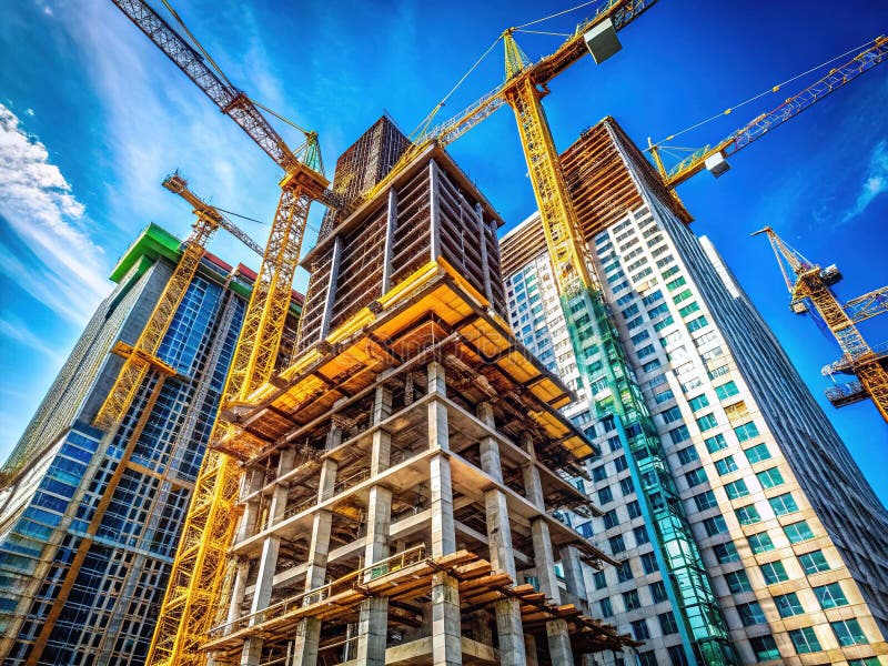 Majestic Modern Skyscraper Under Construction a Towering Feat of Urban ...