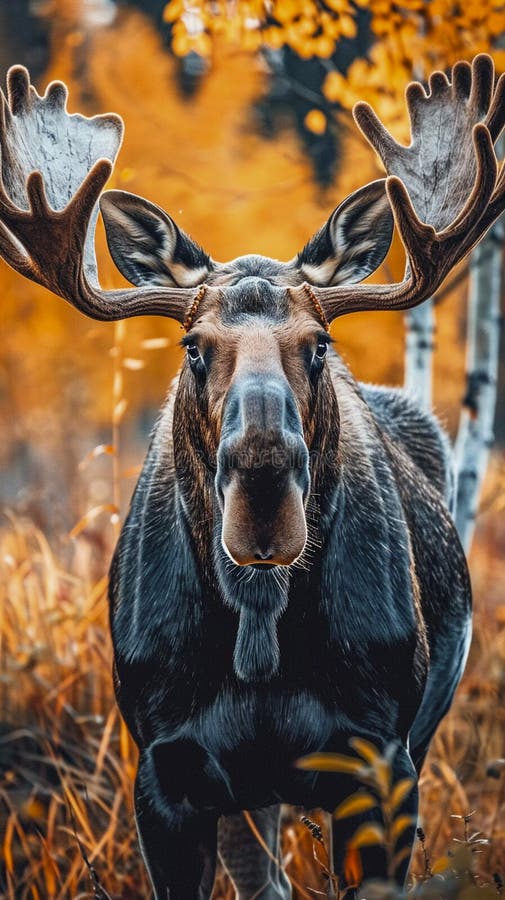 Majestic Moose Stands Tall in Forest. Generative AI Stock Illustration ...