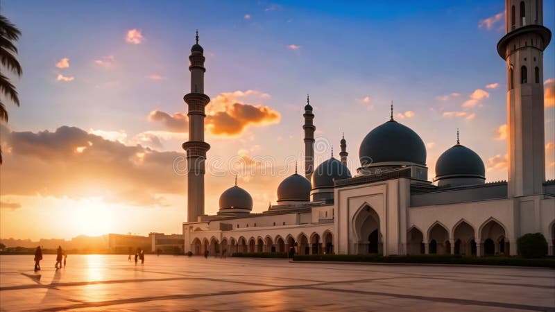 Sunset Mosque stock footage. Video of monument, setting - 347206864
